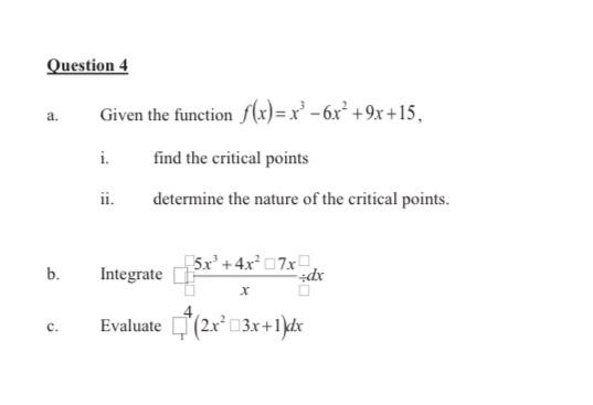 Solved Question 4 a. Given the function f(x)=x3−6x2+9x+15, | Chegg.com