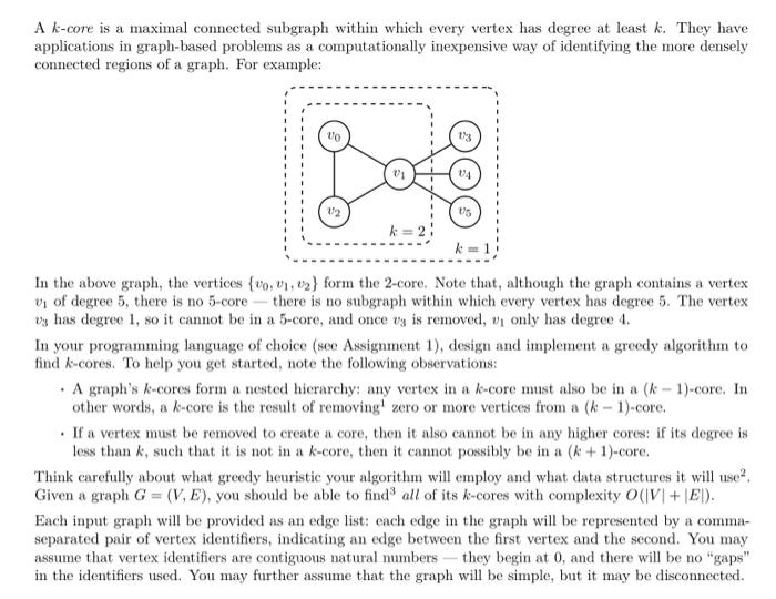 Solved please design an algorithm to find kcores of a a | Chegg.com