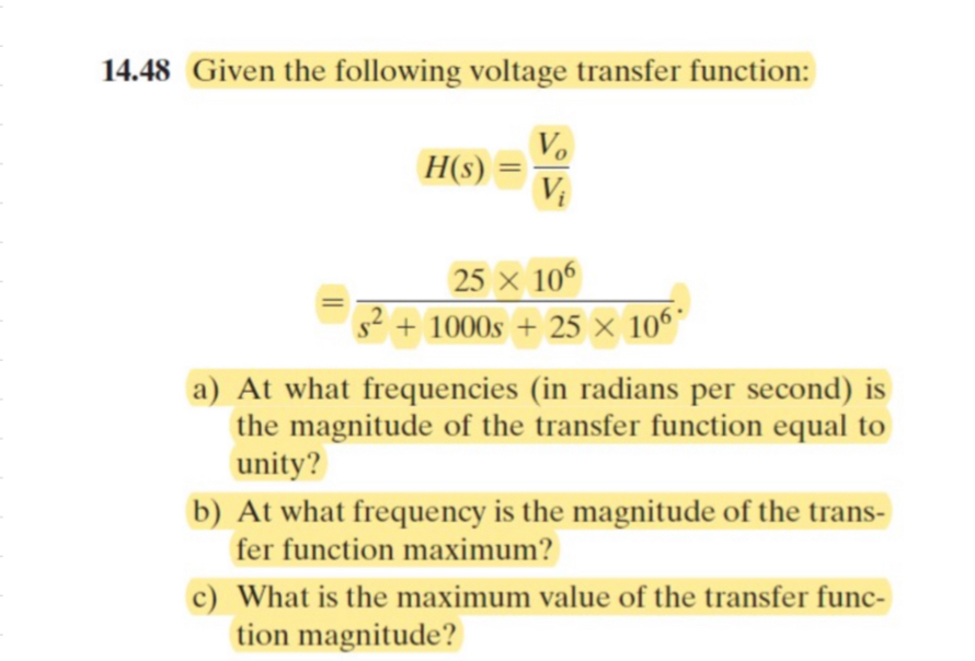 Solved 14.48 ﻿Given the following voltage transfer | Chegg.com
