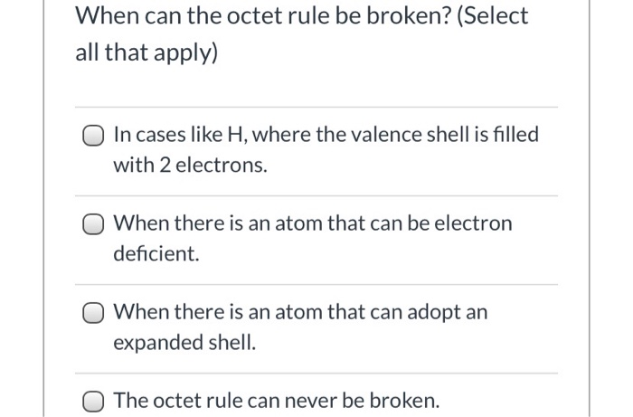 Solved Which of the following atoms can be electron | Chegg.com
