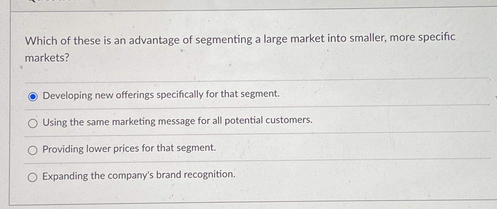 Solved Which of these is an advantage of segmenting a large | Chegg.com