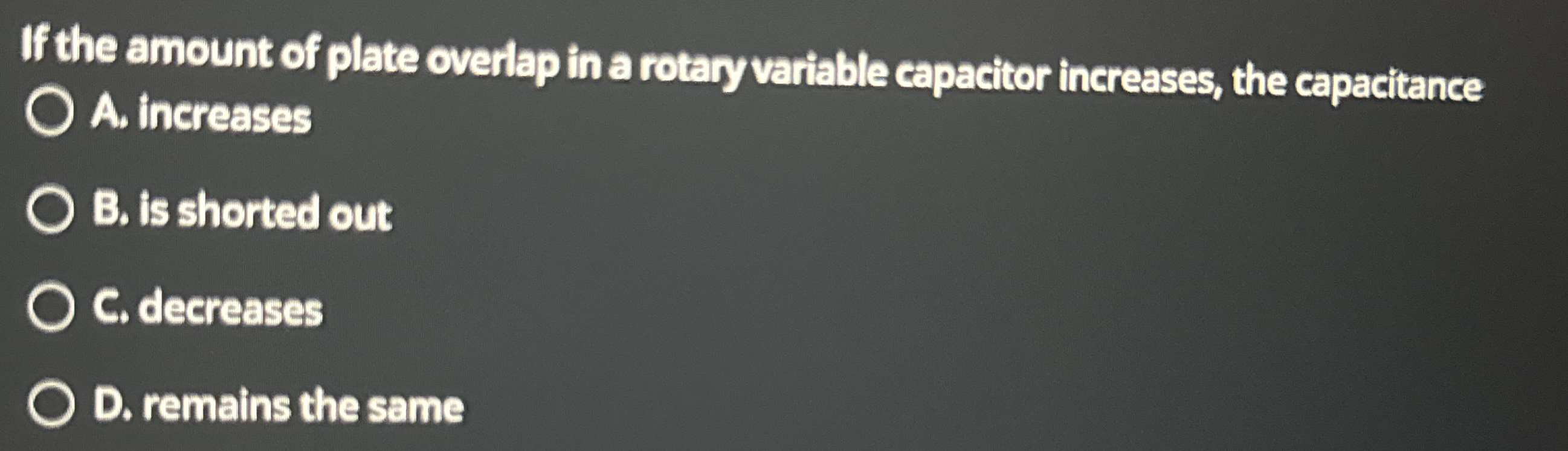 Solved If the amount of plate overlap in a rotary variable | Chegg.com