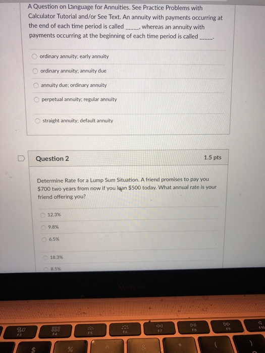 Solved A Question on Language for Annuities. See Practice | Chegg.com