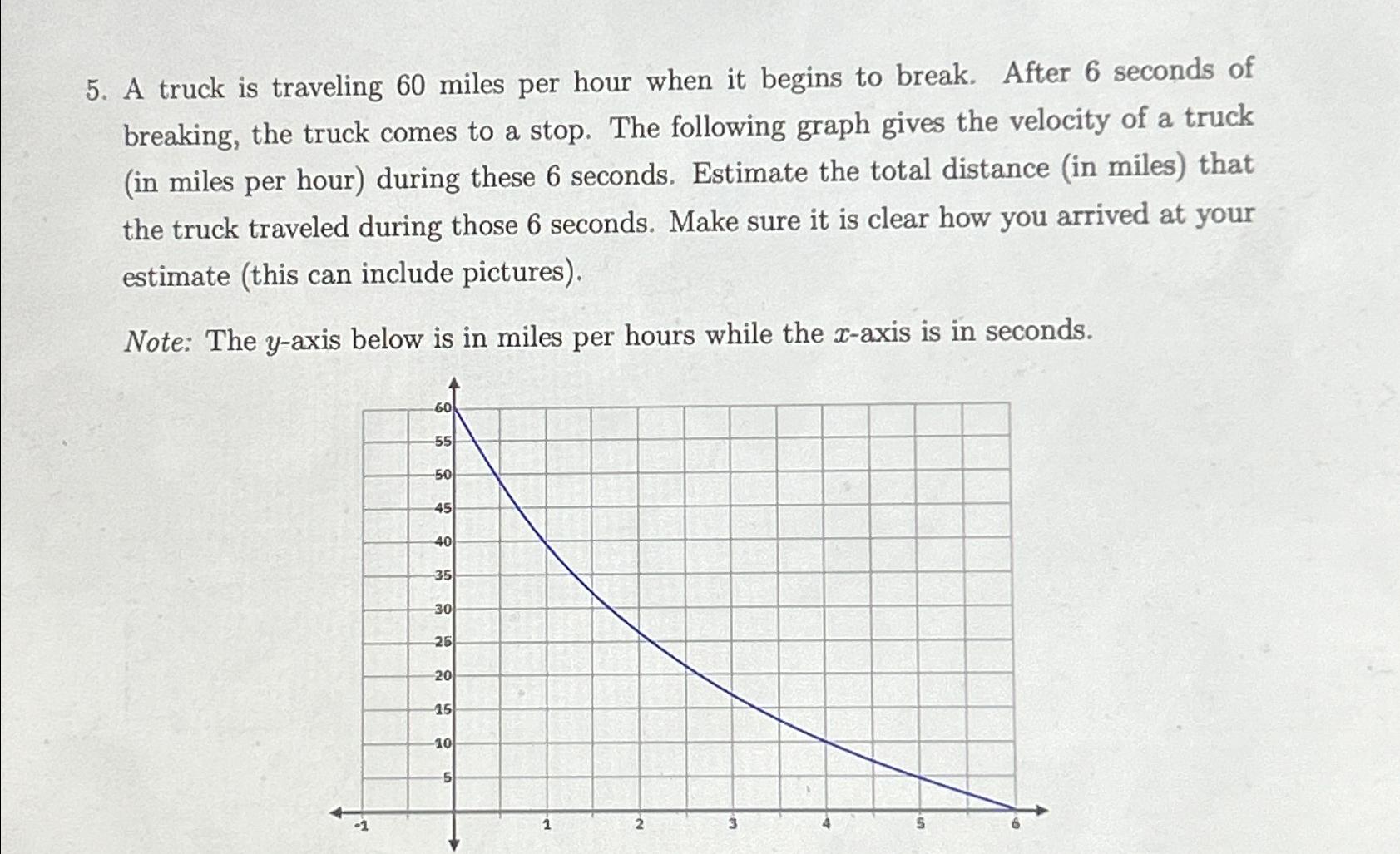 Solved A truck is traveling 60 ﻿miles per hour when it | Chegg.com