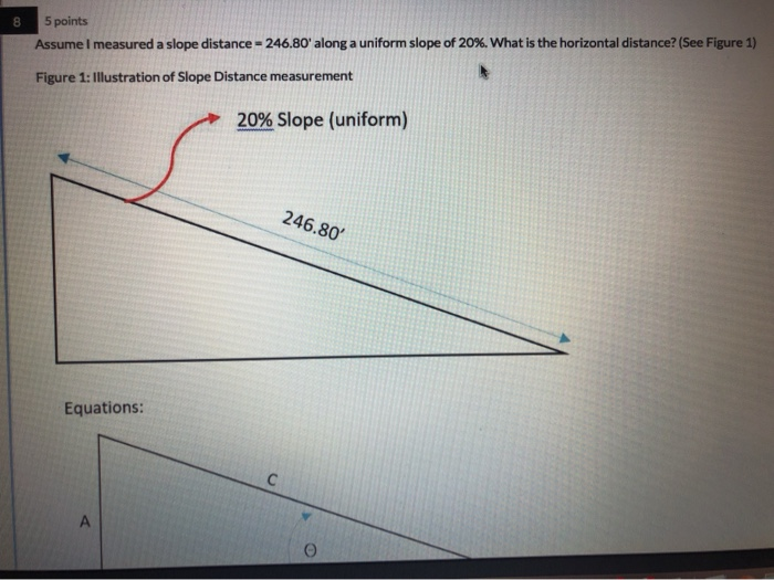 Solved 8 5 points Assume I measured a slope distance - | Chegg.com