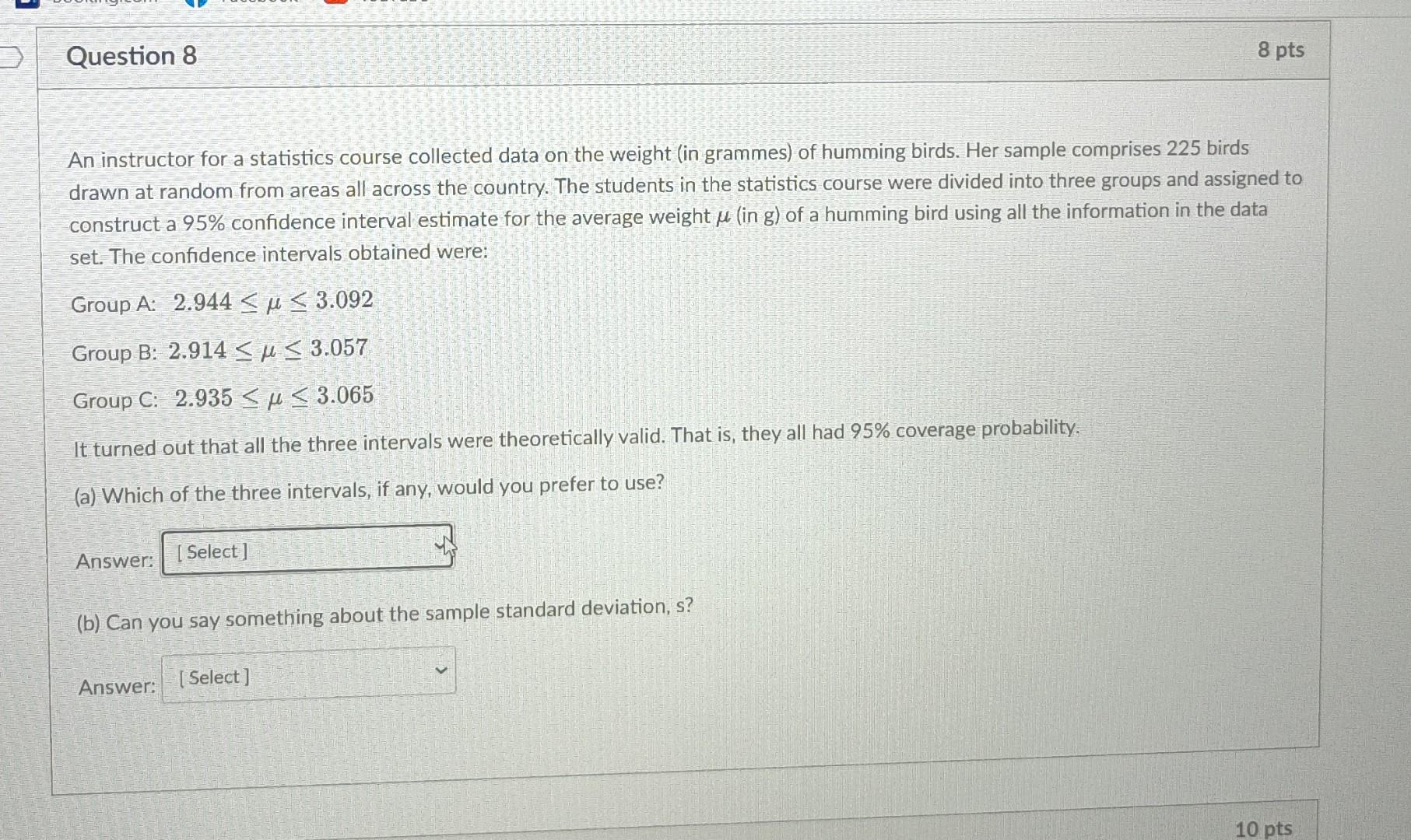 Solved An instructor for a statistics course collected data | Chegg.com