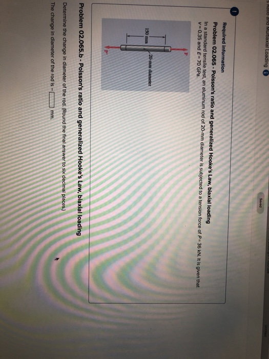 Solved Required information Problem 02.065 - Poisson's ratio | Chegg.com
