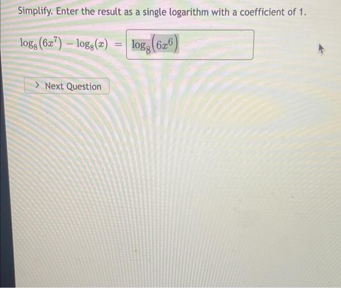 Solved Simplify. Enter the result as a single logarithm with | Chegg.com