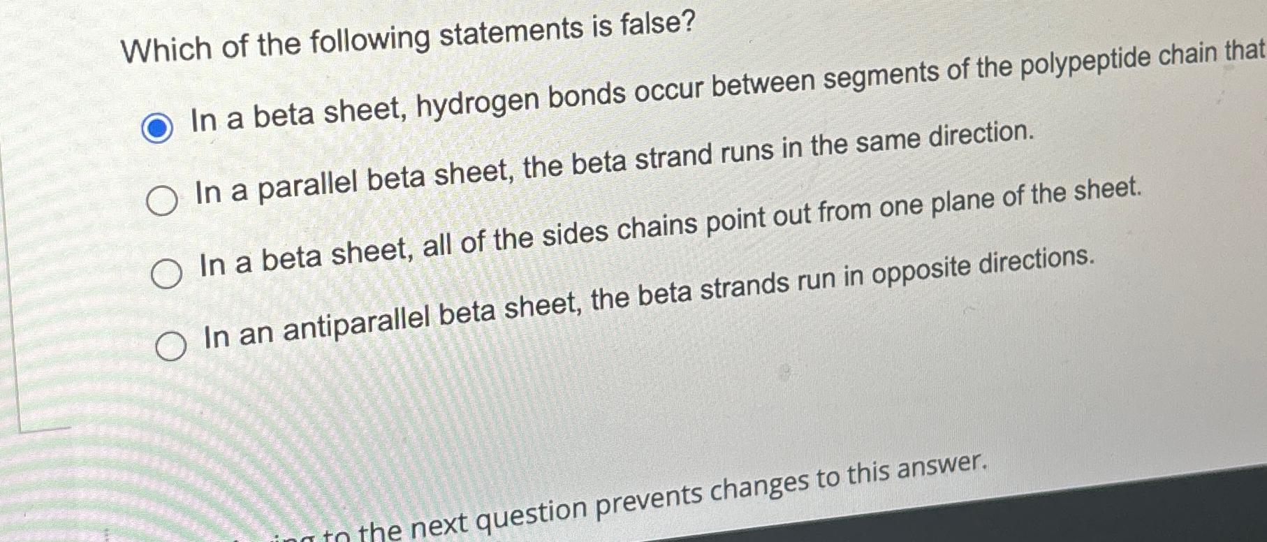 Solved Which of the following statements is false?In a beta | Chegg.com