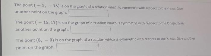 Solved The point (−5,−18) is on the graph of a relation | Chegg.com