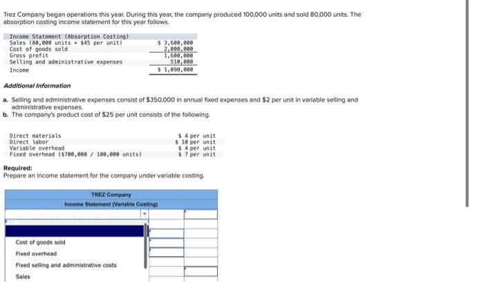 Solved a. Selling and administrative expenses consist of | Chegg.com