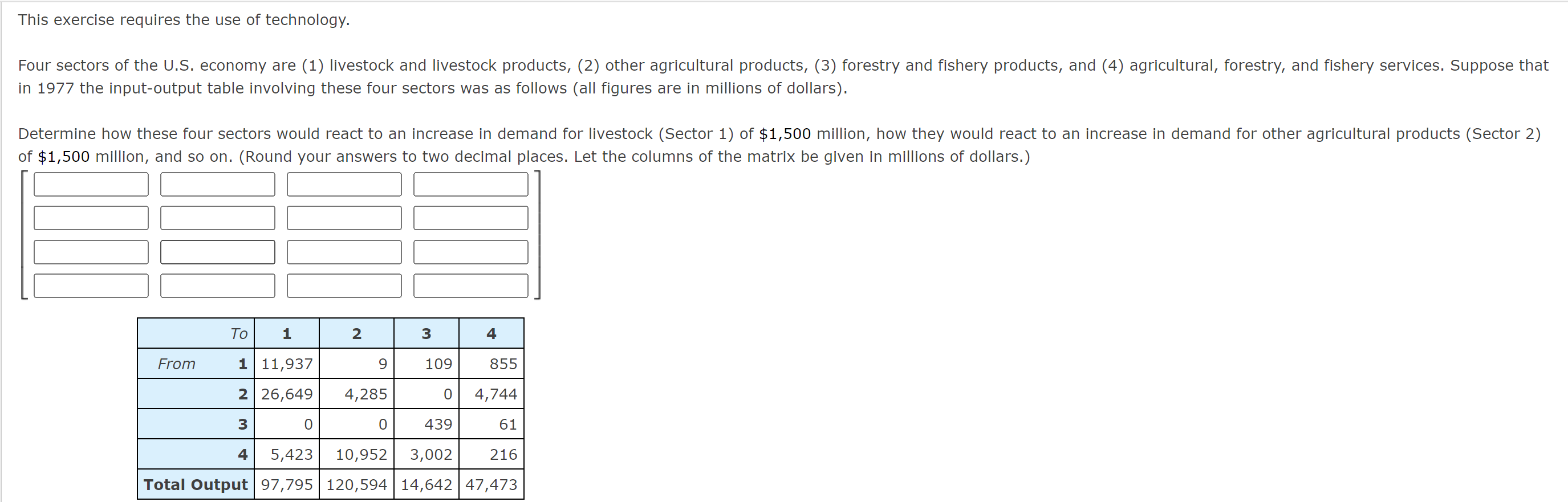 Solved This exercise requires the use of technology.in 1977 | Chegg.com