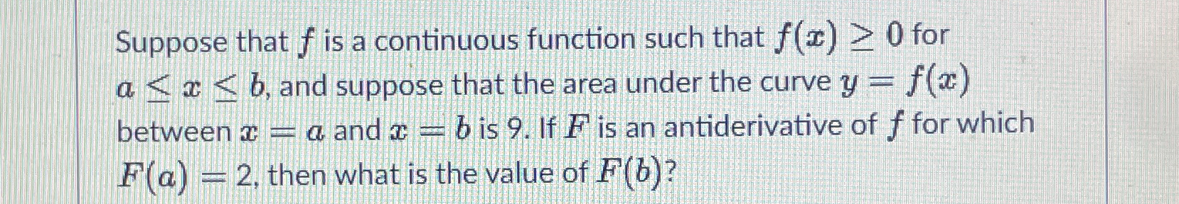 Solved Suppose that f ﻿is a continuous function such that | Chegg.com