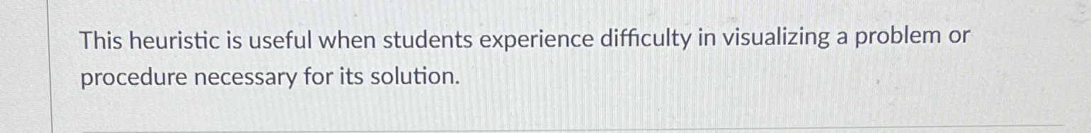 Solved This heuristic is useful when students experience | Chegg.com