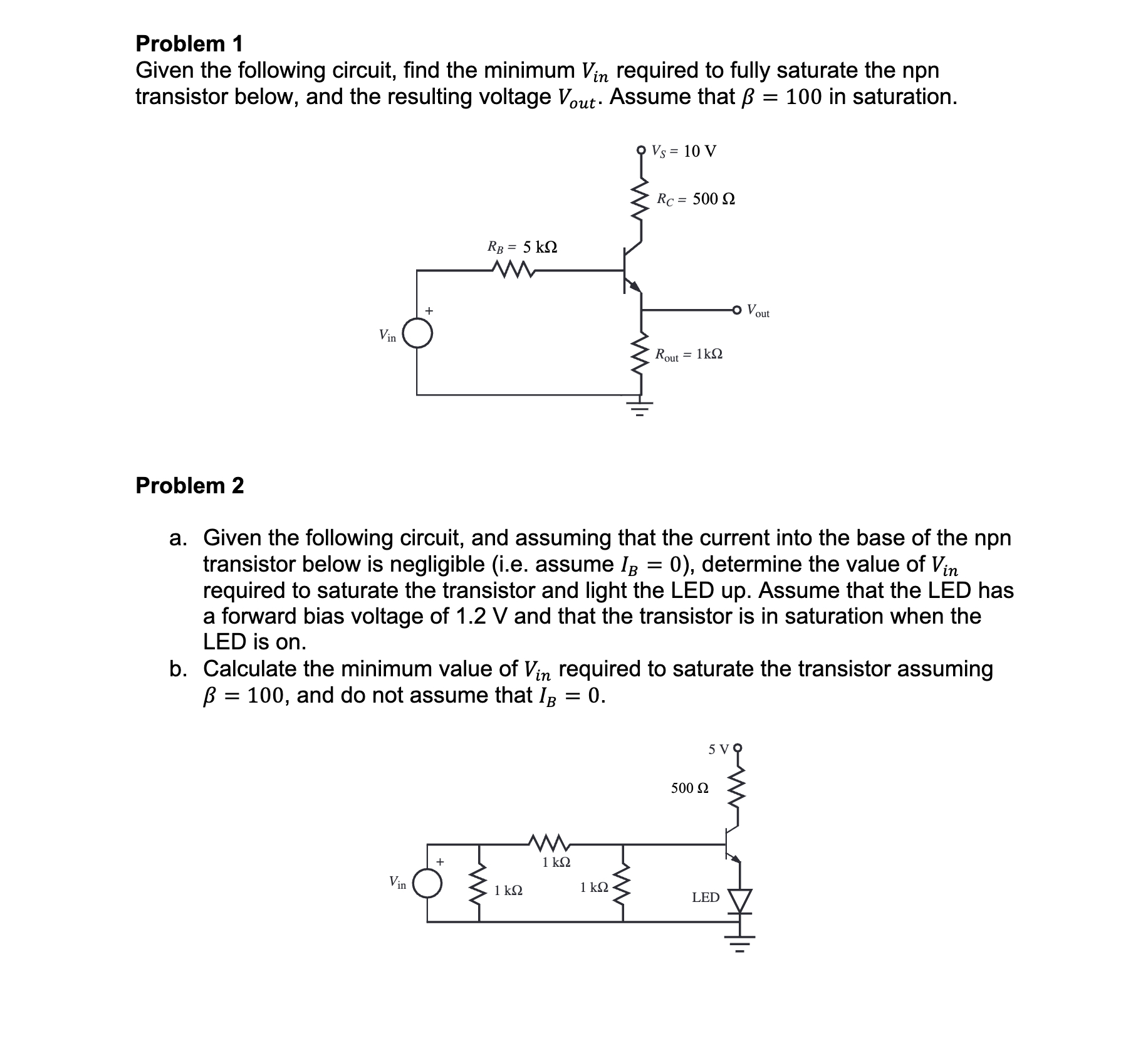 Solved Problem 1Given the following circuit, find the | Chegg.com
