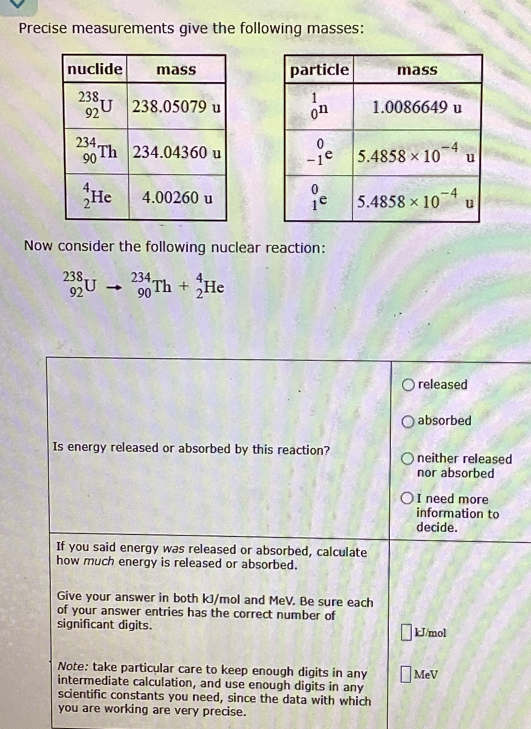 Solved Precise measurements give the following | Chegg.com