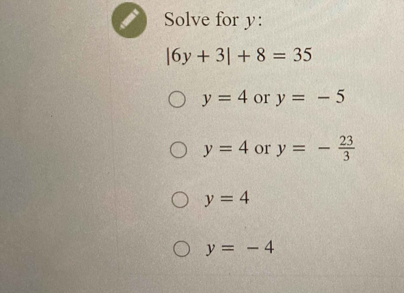 Solved Solve For Y Chegg