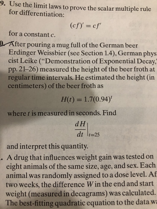 Solved 9. Use the limit laws to prove the scalar multiple | Chegg.com