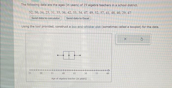Solved Using the tool provided, construct a box-and-whisker | Chegg.com