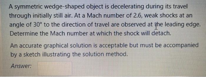 Solved a A symmetric wedge-shaped object is decelerating | Chegg.com