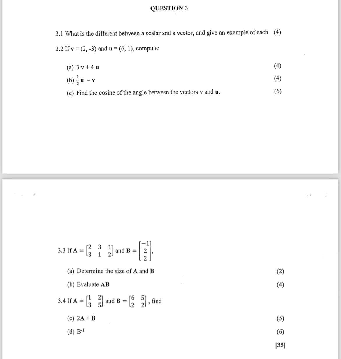 Solved QUESTION 33.1 ﻿What is the different between a scalar | Chegg.com