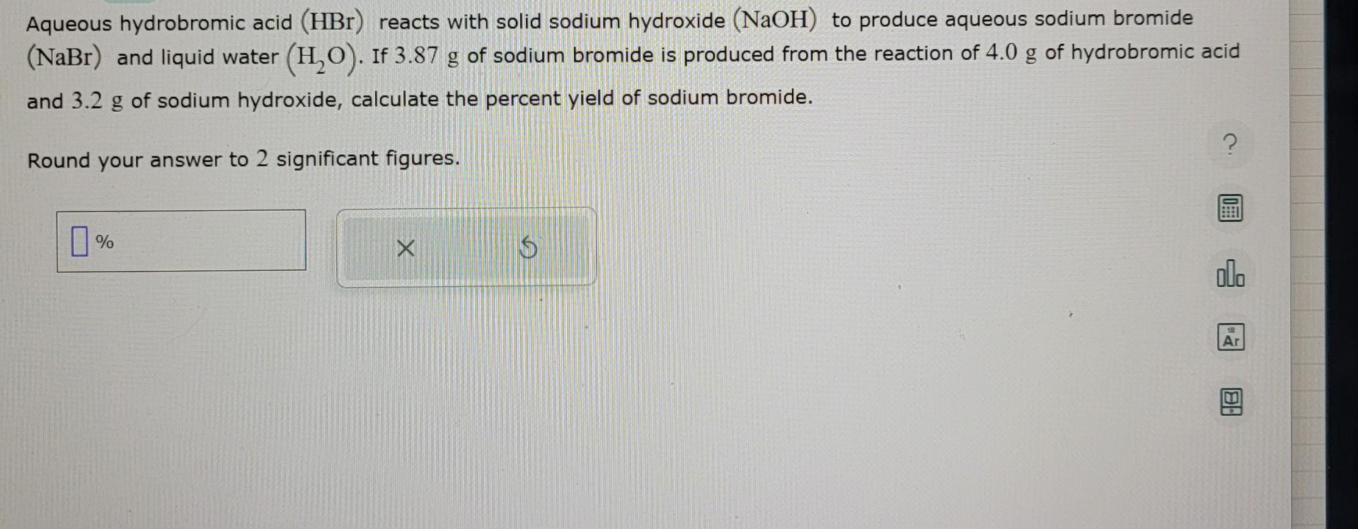 Solved Aqueous hydrobromic acid (HBr) reacts with solid | Chegg.com
