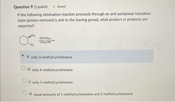 Solved If the following elimination reaction proceeds | Chegg.com