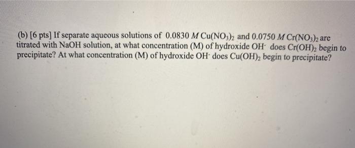 Solved 2. Solid copper (II) hydroxide, Cu(OH)2, has a Ksp = | Chegg.com