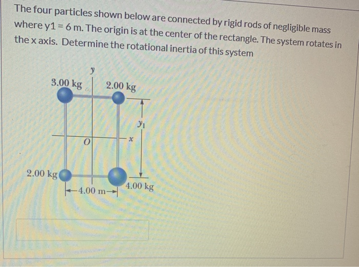 Solved The four particles shown below are connected by rigid | Chegg.com