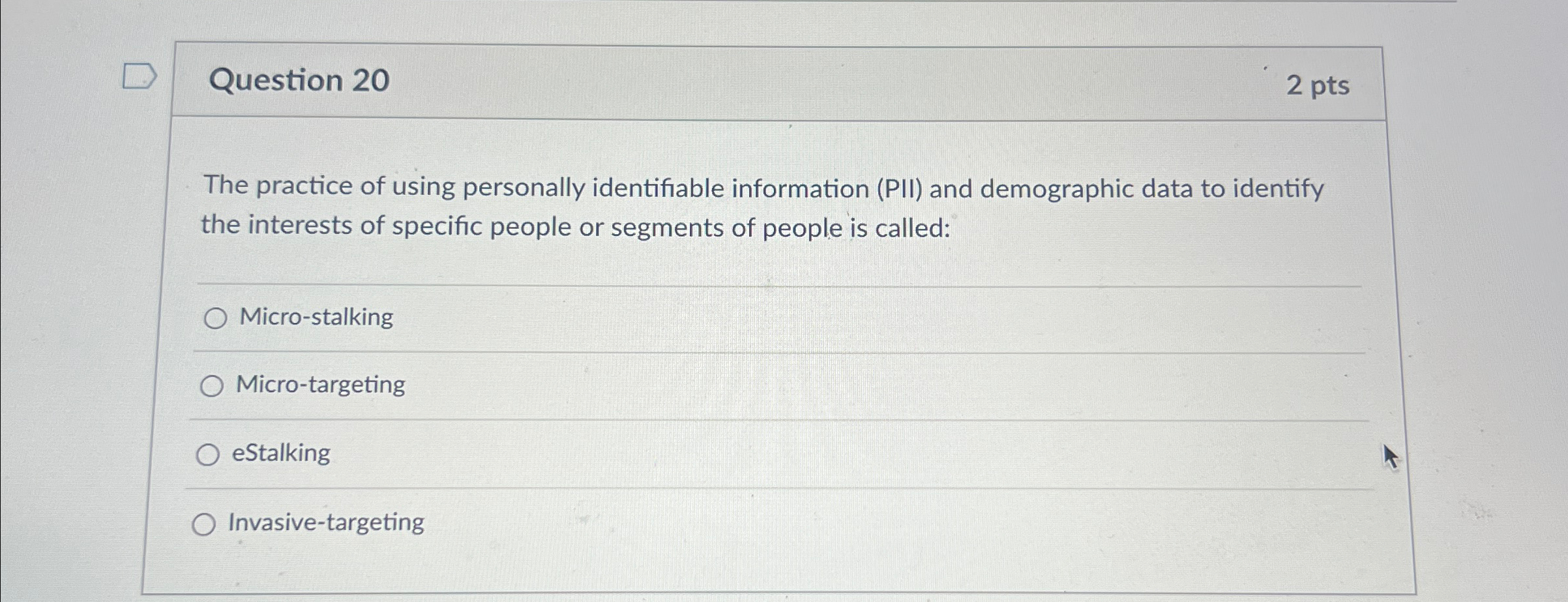 Solved Question 202 ﻿ptsThe practice of using personally | Chegg.com