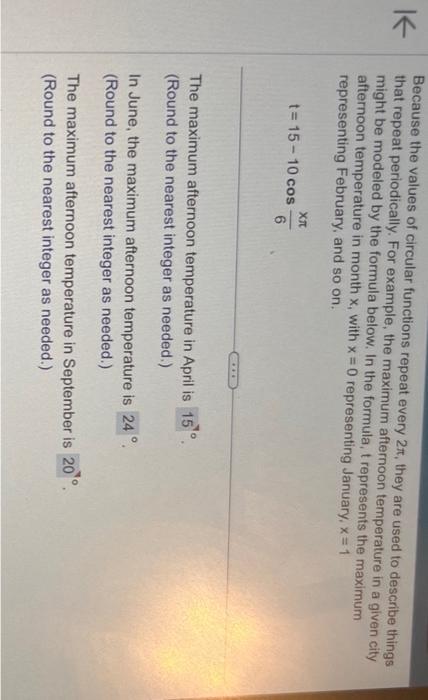 Solved Because the values of circular functions repeat every | Chegg.com