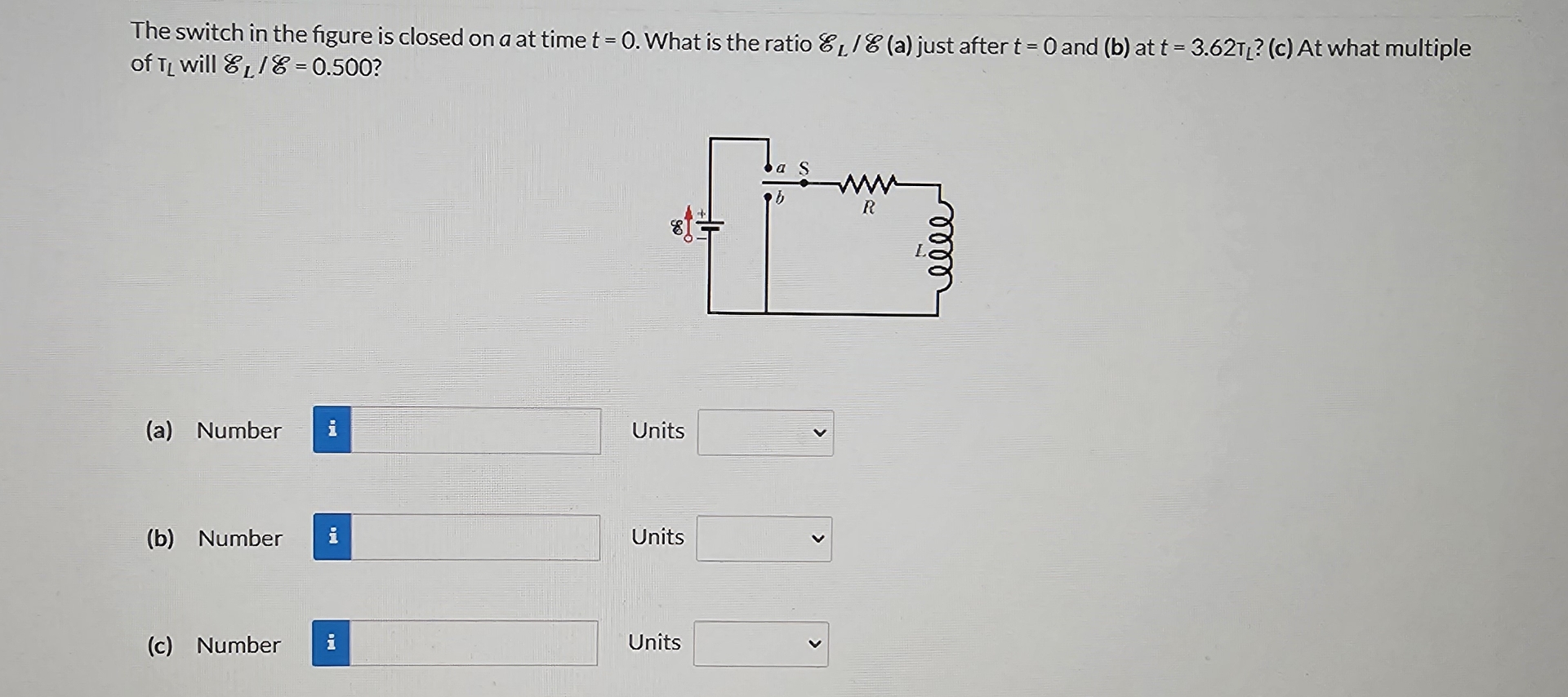 Solved The switch in the figure is closed on a ﻿at time t=0. | Chegg.com
