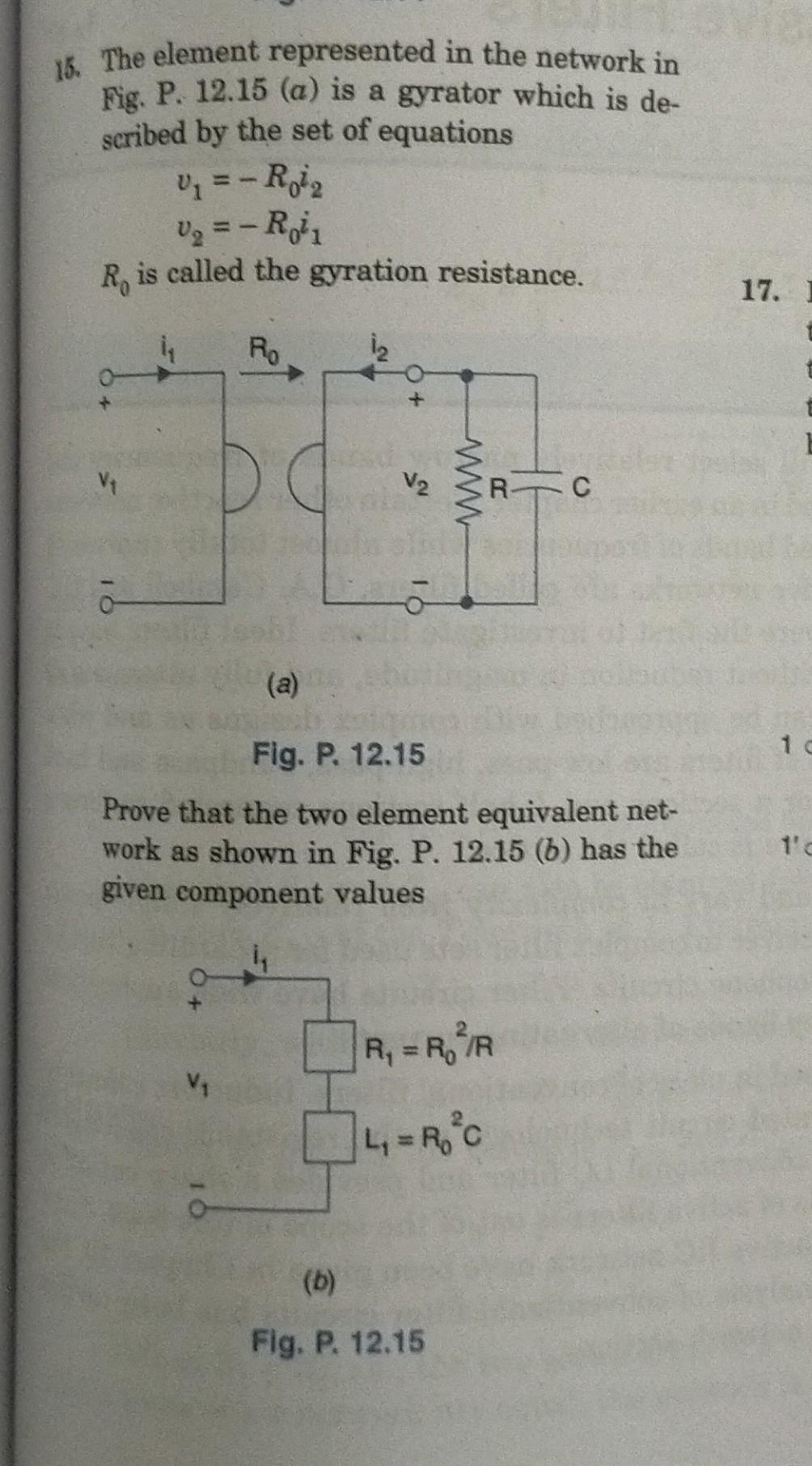 Solved 15. The element represented in the network in Fig. P. | Chegg.com