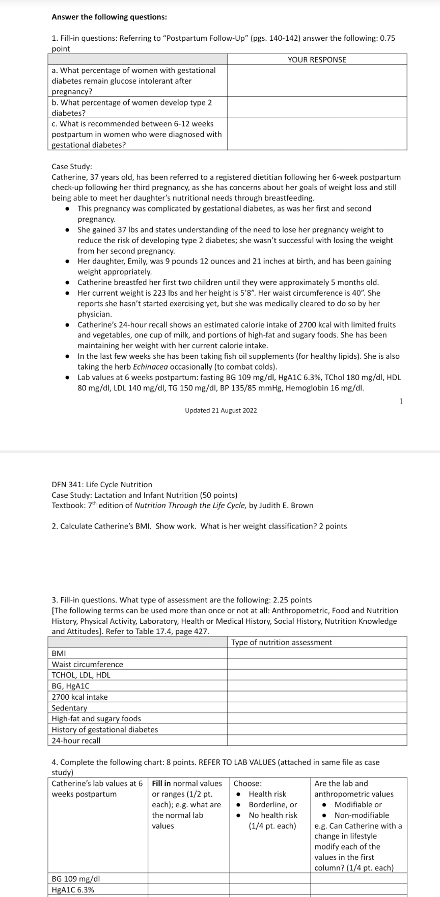 Solved Answer the following questions: 1. Fill-in questions: | Chegg.com