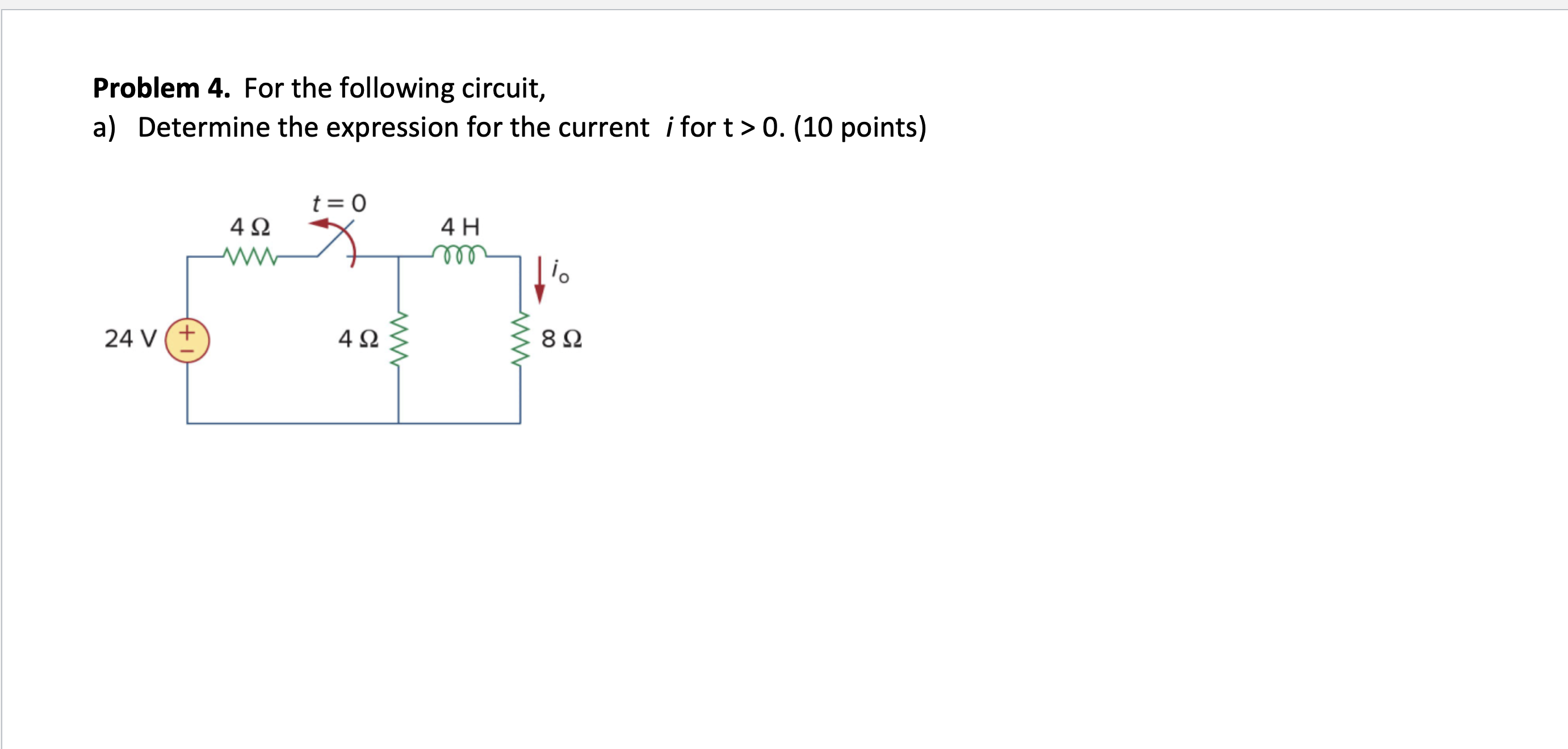 Solved Problem 4. ﻿For the following circuit,a) ﻿Determine | Chegg.com