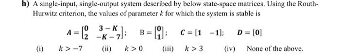Solved 1) A single-input, single-output system described by | Chegg.com