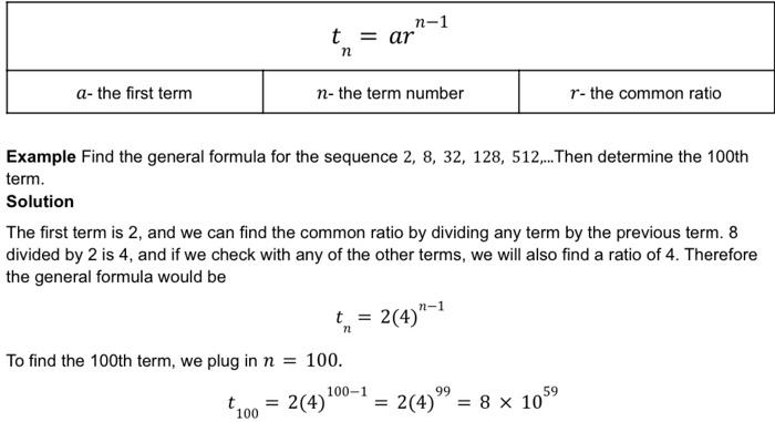 Solved tn=arn−1 Example Find the general formula for the | Chegg.com