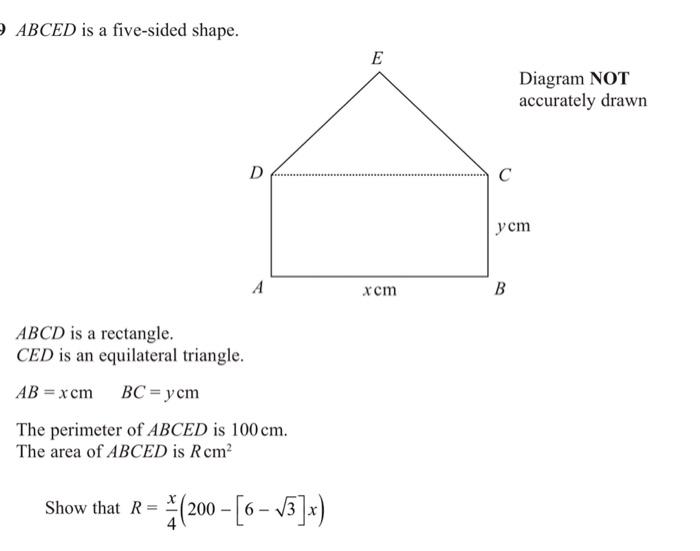 Solved ABCED Is A Five sided Shape E Diagram NOT Accurately Chegg