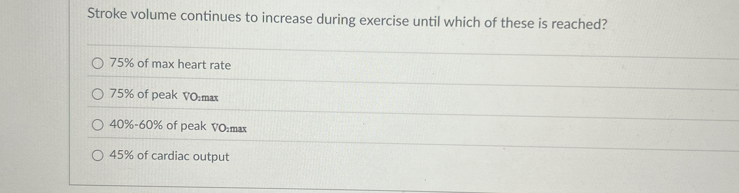 Solved Stroke volume continues to increase during exercise | Chegg.com