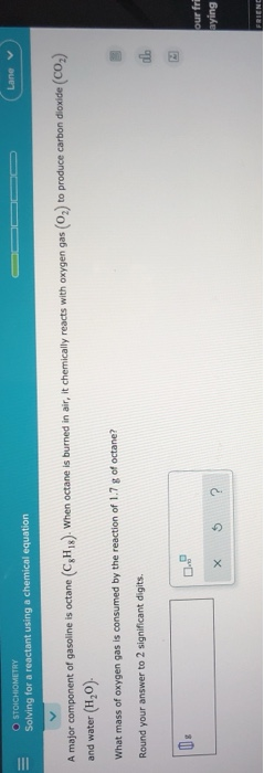 Solved Lane O STOICHIOMETRY Solving for a reactant using a | Chegg.com