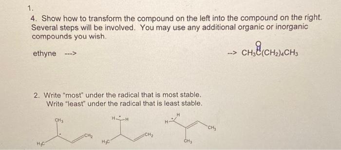 Solved 4. Show how to transform the compound on the left | Chegg.com