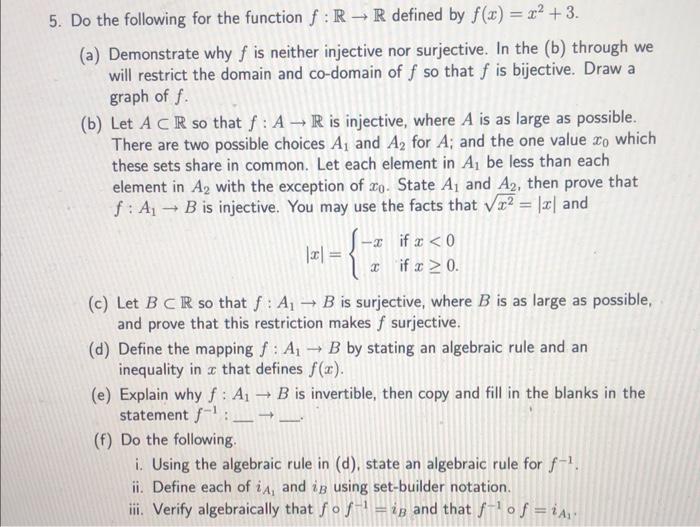 Solved Please answer ALL parts as they are one question: 5a, | Chegg.com