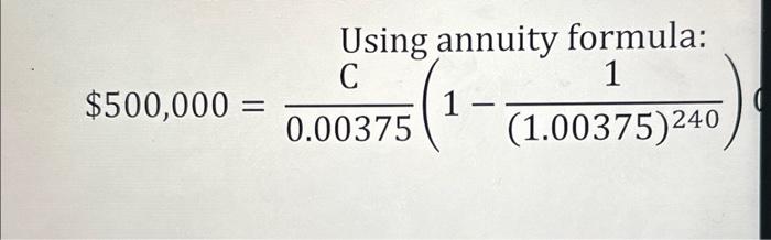 Solved Using annuity formula: | Chegg.com