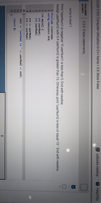 Solved ECGR 2103: Computer Utilization in C++ home> 3.3: | Chegg.com