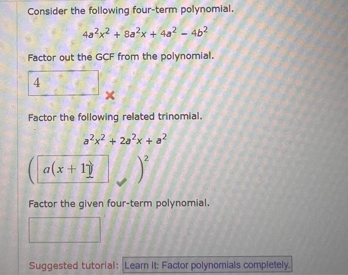 Solved Consider the following four-term polynomial. | Chegg.com