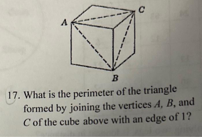 Solved 17. What is the perimeter of the triangle formed by | Chegg.com