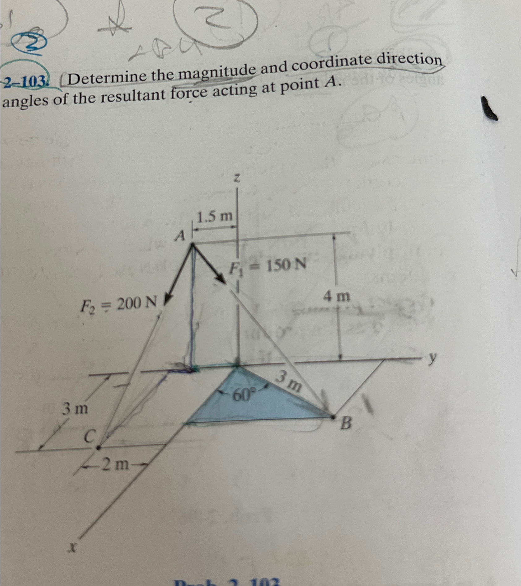 Solved 2 103 ﻿determine The Magnitude And Coordinate