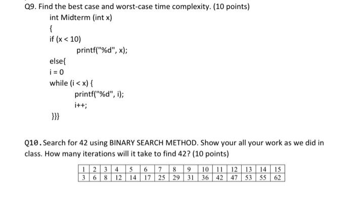 Solved 29. Find the best case and worst-case time | Chegg.com