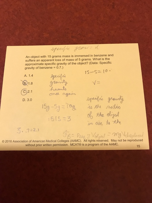 Solved mpic powe An object with 15 grams mass is immersed in | Chegg.com