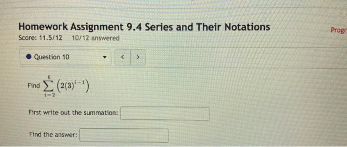 Solved Homework Assignment 9.4 Series and Their Notations | Chegg.com